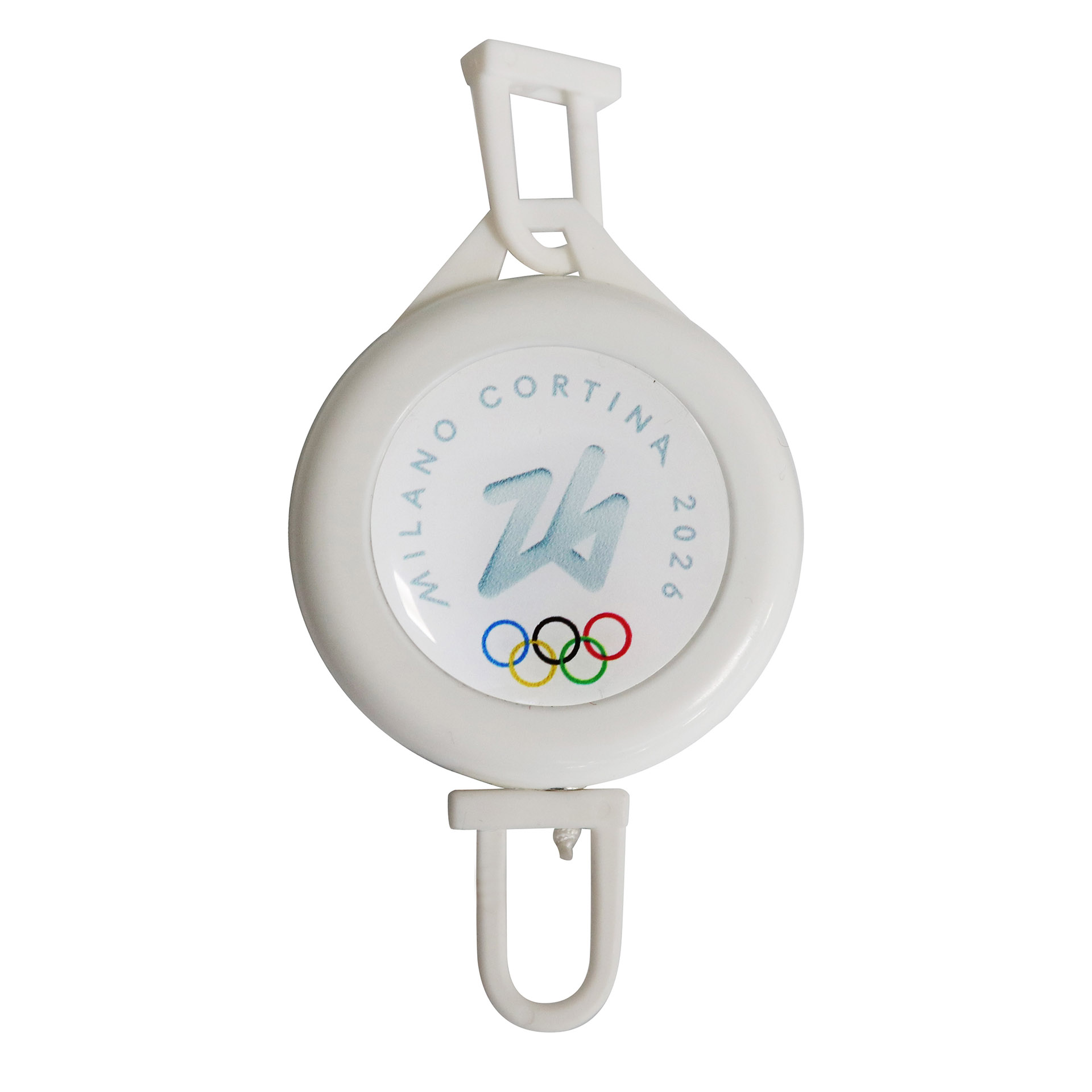 PORTA SKIPASS ABS BIANCO DIA 46MM OLYMPIC MASCOT TINA COLORATO FONDO ...